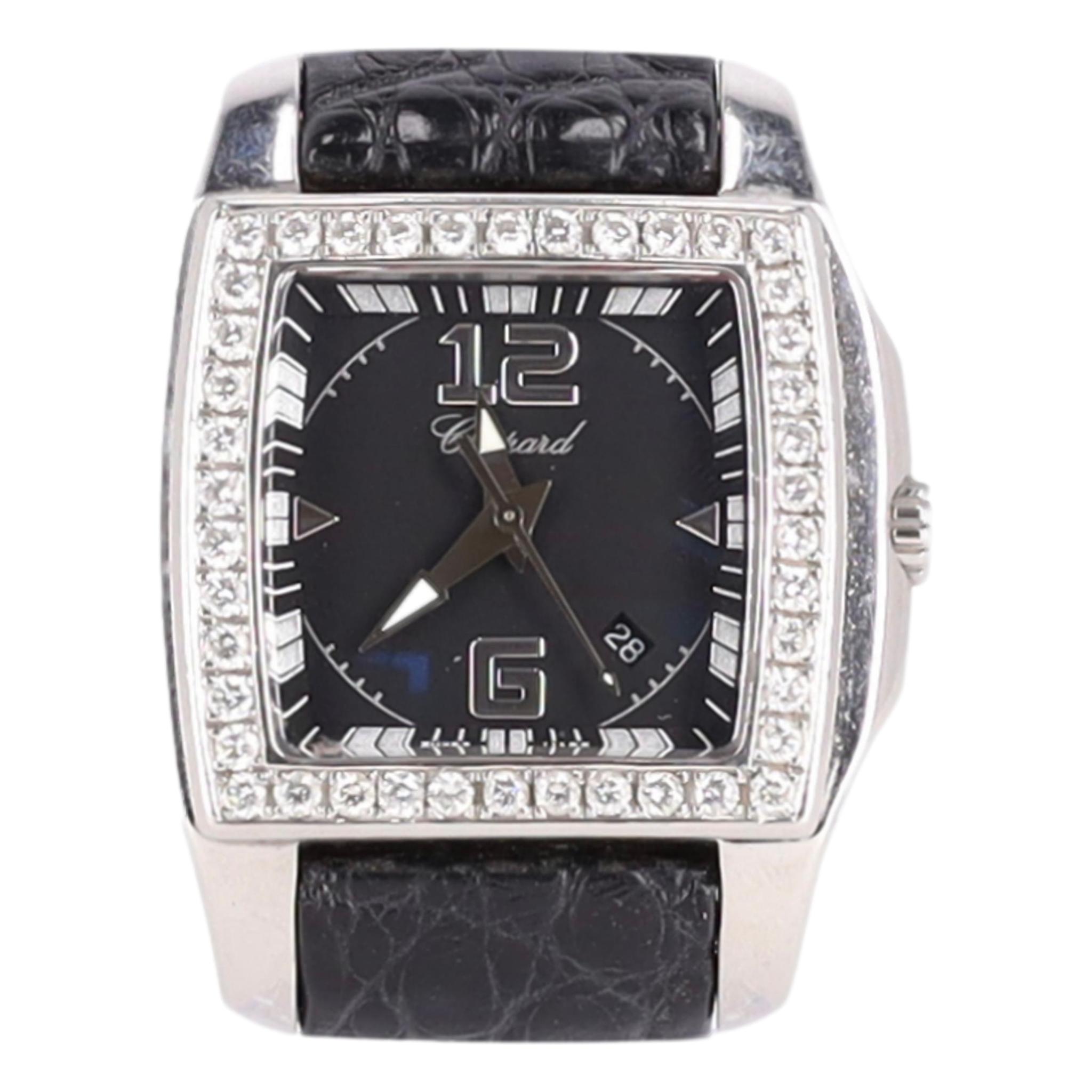 Chopard Two O Ten Diamond & Stainless Steel Watch With Crocodile Skin ...
