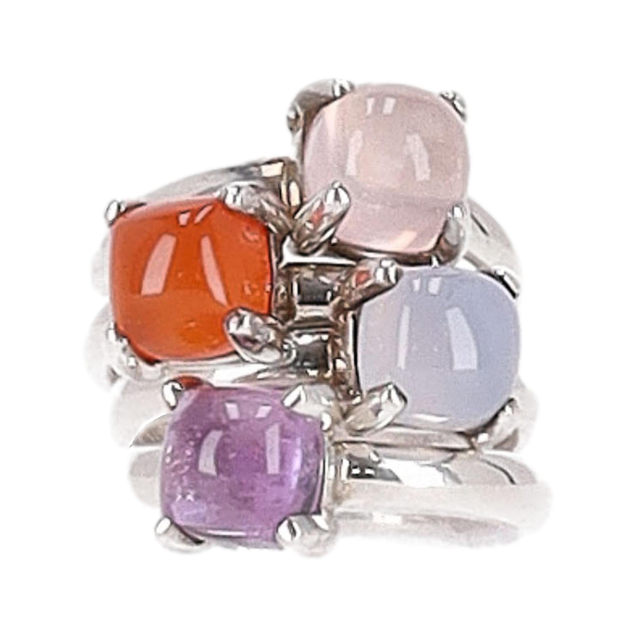 Tiffany & Co. Paloma Picasso Set Of Four - Sterling Silver Gem Stone S ...